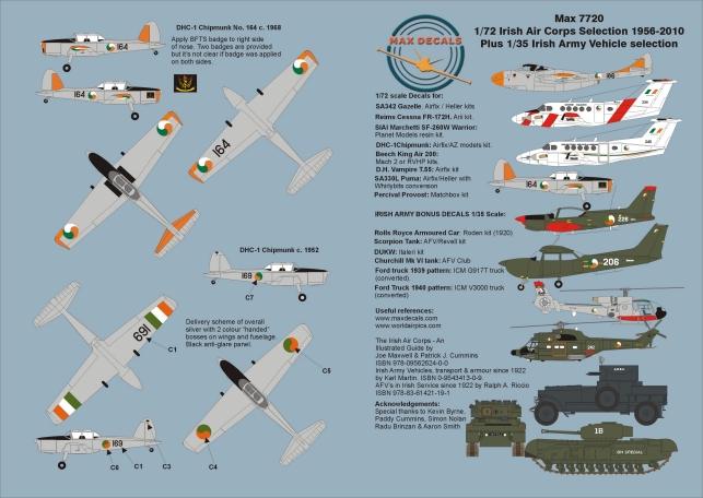 Max Decals Max7220 IAC 1956- 2010 details with bonus decals for Irish ...